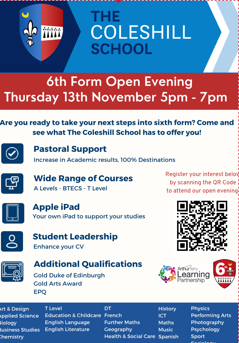Sixth Form – The Coleshill School
